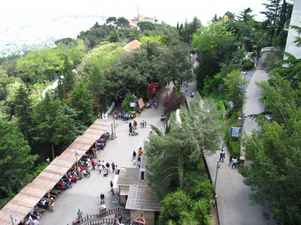 the-tibidabo-mountain-and-park-from-inside-filled-with-visitors ...